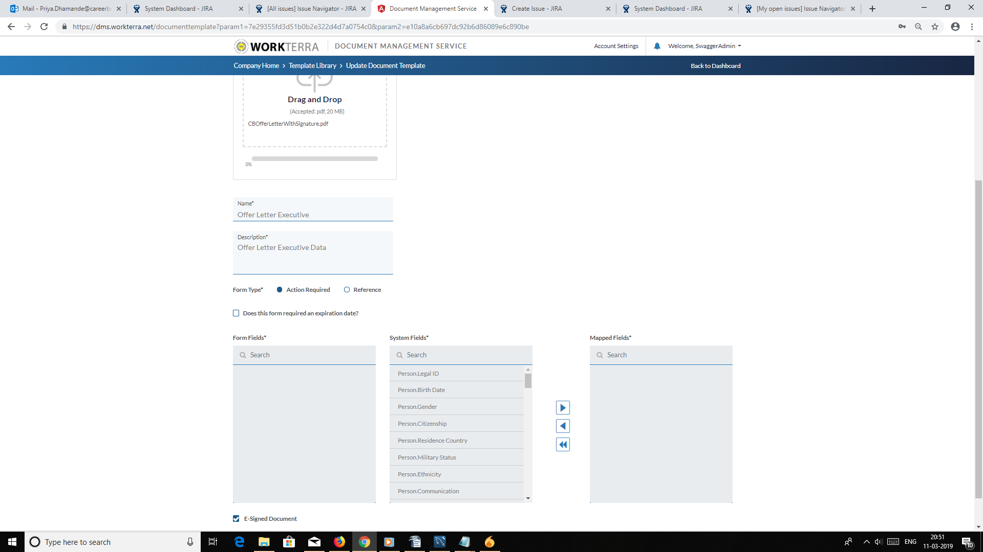 [DMS-908] DMS | template Library getting blank - Workterra Jira